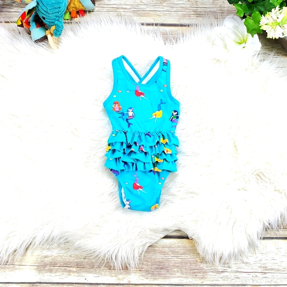 Hanna Andersson | Swim | Hannah Anderson Teal Ruffle Swim Suit W ...